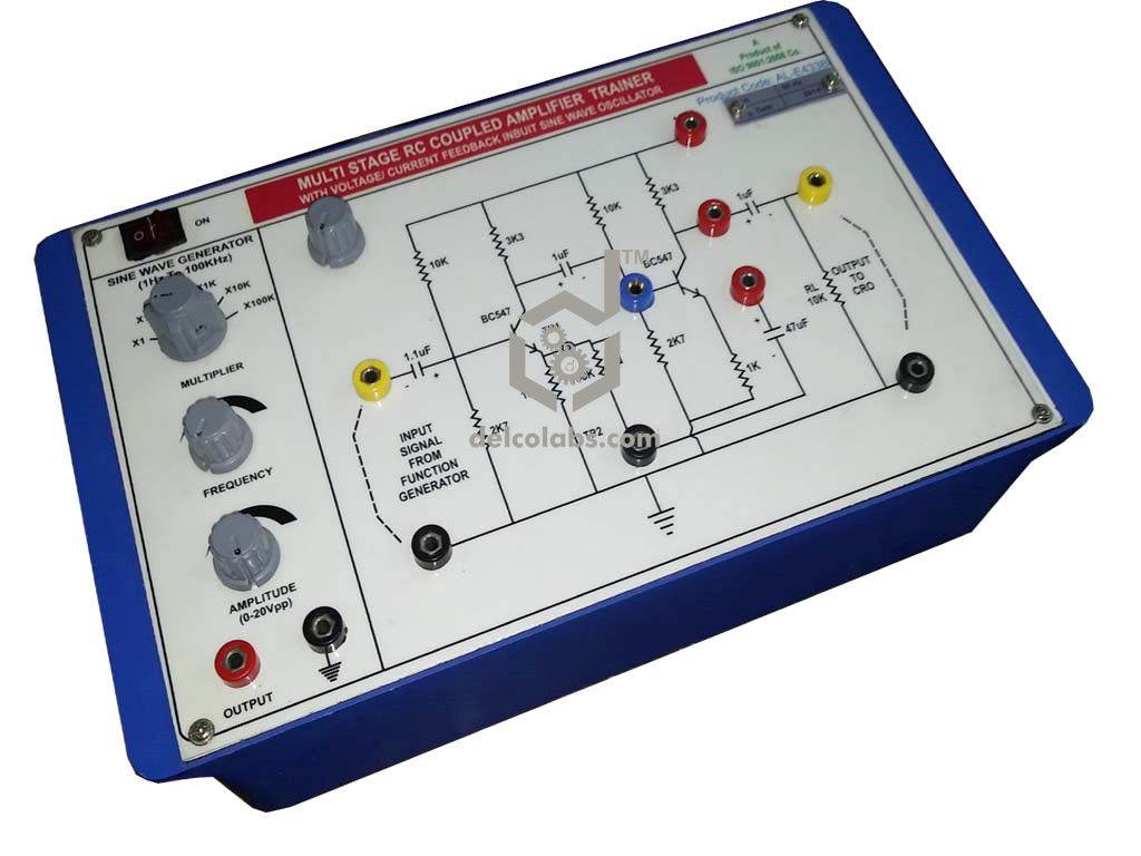 RC Coupled Amplifier Trainer (Multi Stage) With Digital AC Millivoltmeter